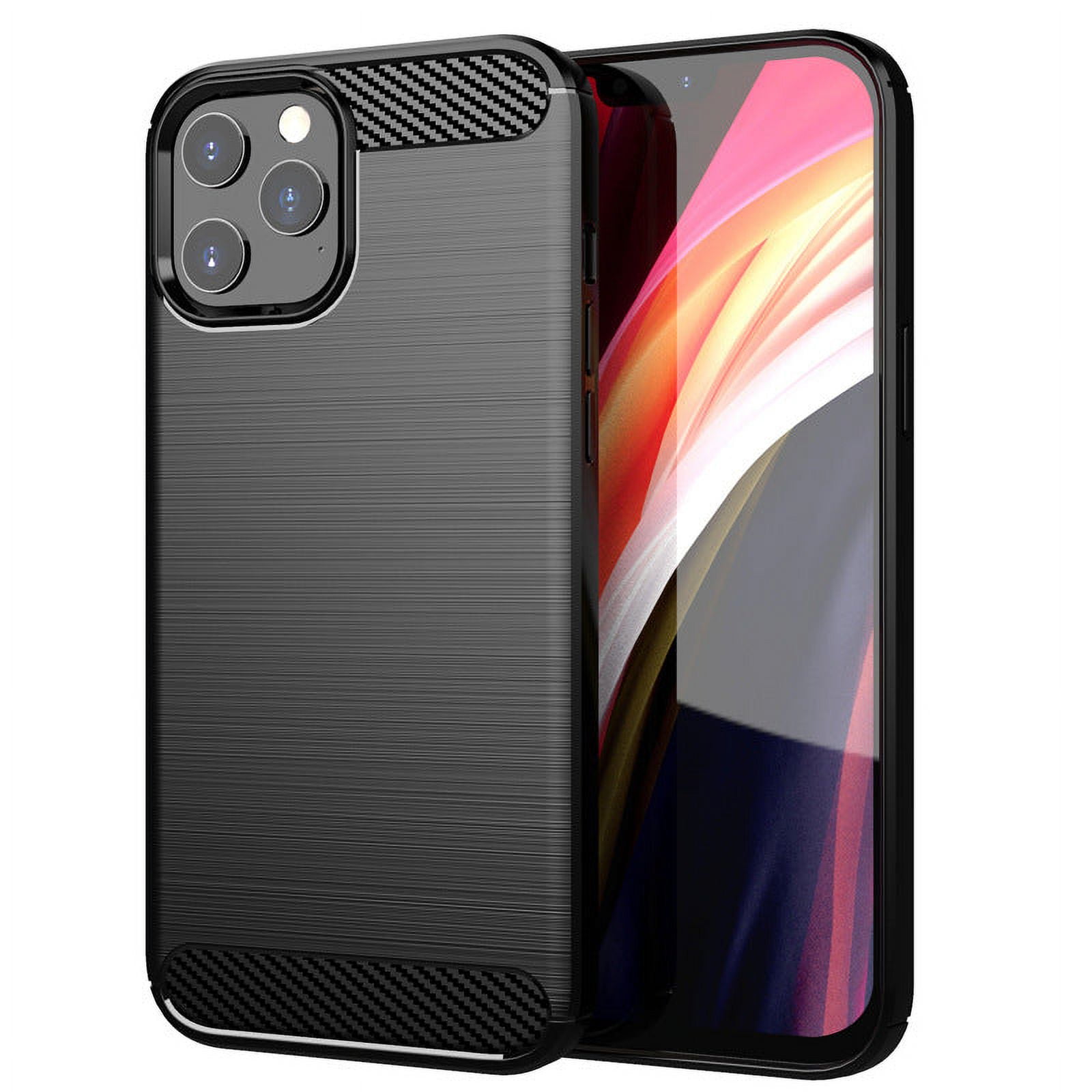 PANDACO Black Brushed Metal Case for iPhone 12 Pro - Walmart.com