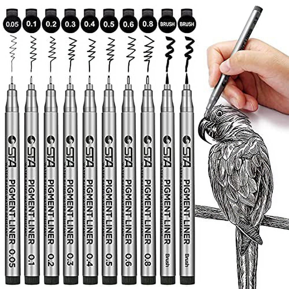 PANDAFLY Black Fineliner Ink Pens - Precision Multiliner Micro Fine ...