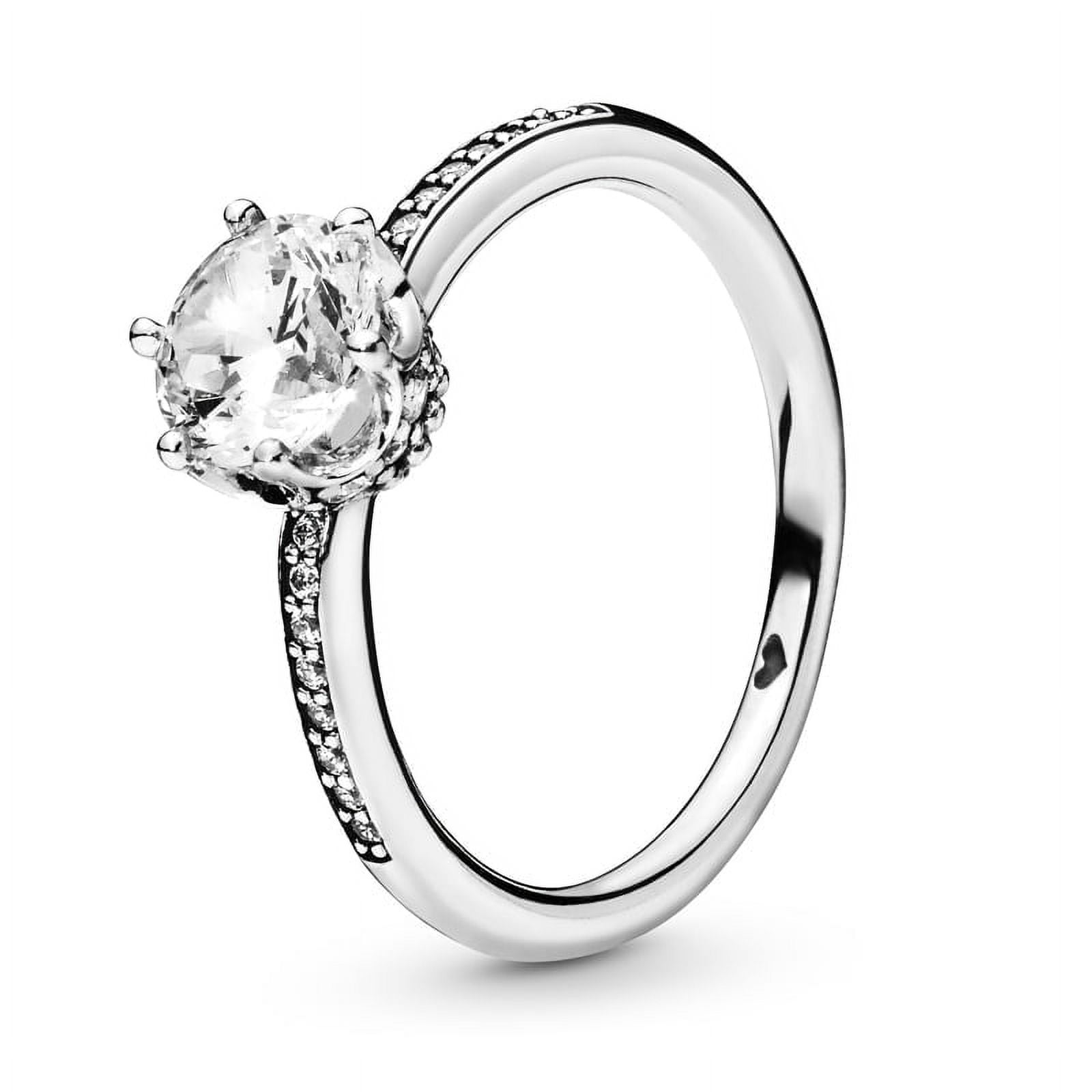 PANDORA Clear Sparkling Crown Ring - Size: 50 - Walmart.com