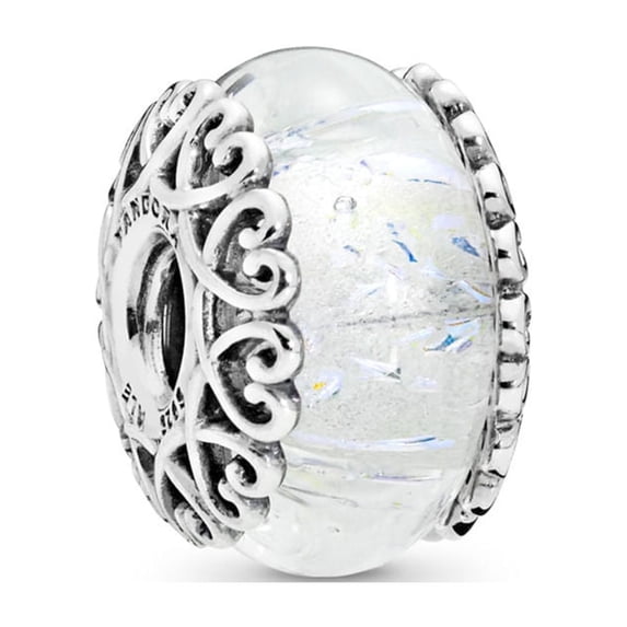 PANDORA Iridescent White Glass Charm - 797617 - Walmart.com