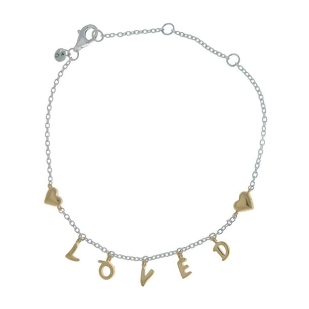 PANDORA Loved Script 925 Sterling Silver Bracelet with 18k Gold Plated ...