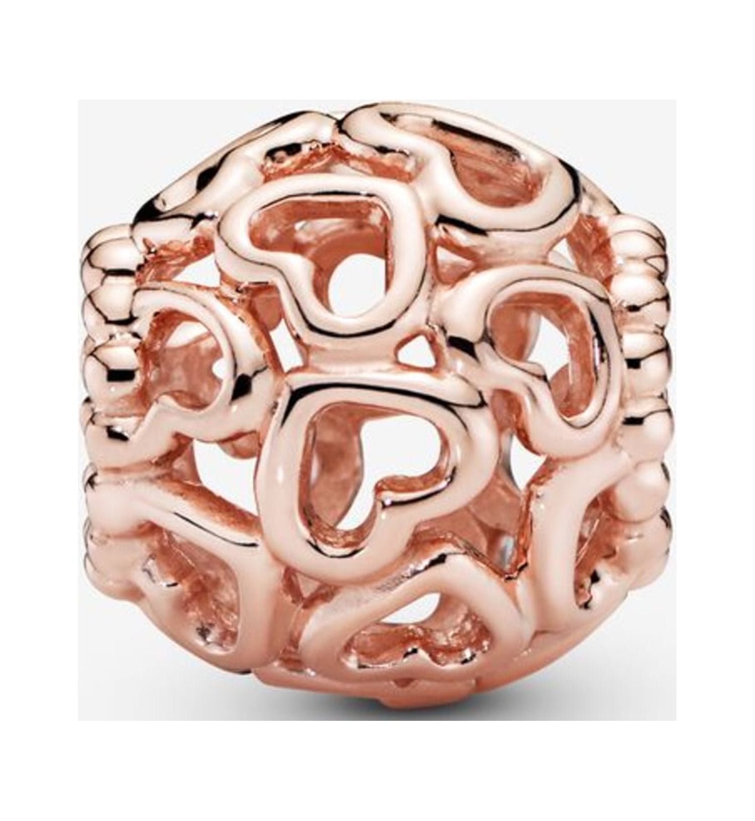 Pandora Rose Gold-Plated Open Heart Filigree Charm Bracelet, Birthday ...