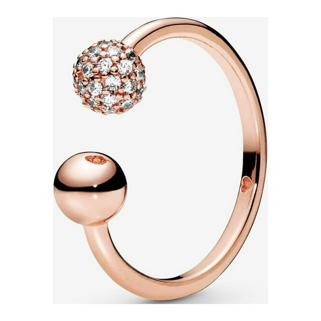 PANDORA Polished & Pave Bead Open Ring Size 6 - 188316CZ-52 - Walmart.com