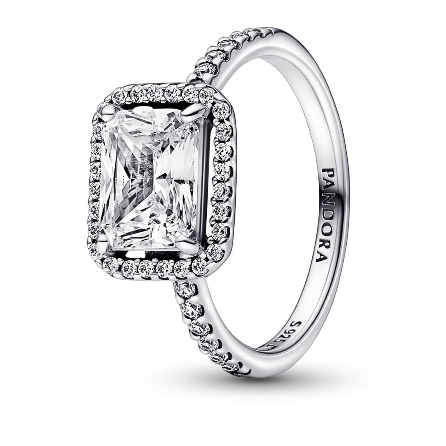 PANDORA Rectangular Sparkling Halo Ring Size 5 With Gift Box - Walmart.com