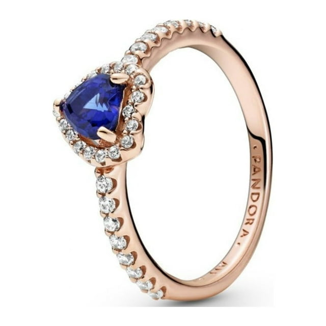 Pandora Sparkling Blue Elevated Heart Ring - Walmart.com