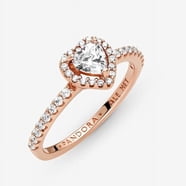 Authentic Hearts of Ring, Rose & Clear CZ 180963CZ-52 EU, 6 US ...