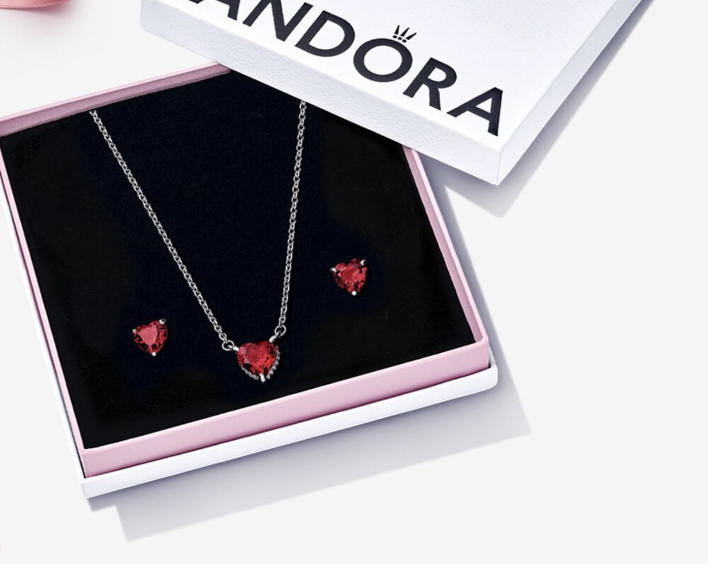 PANDORA Sparkling Heart Halo Pendant Collier Necklace - Adjustable ...