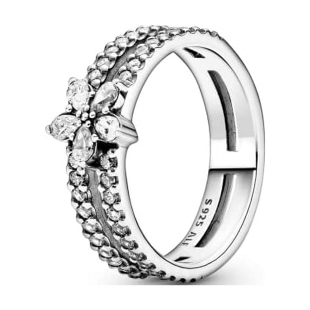 PANDORA Sparkling Snowflake Double Ring - Walmart.com