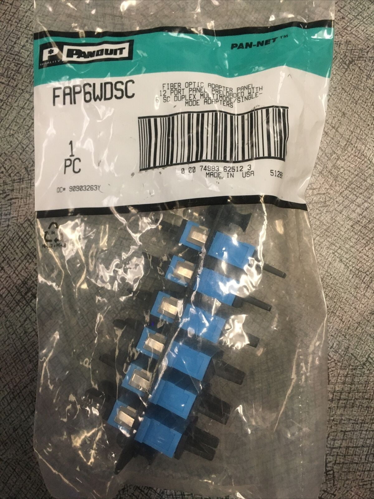 PANDUIT FAP6WDSC FIBER OPTIC ADAPTER PANEL 12 PORT PANEL - Walmart.com