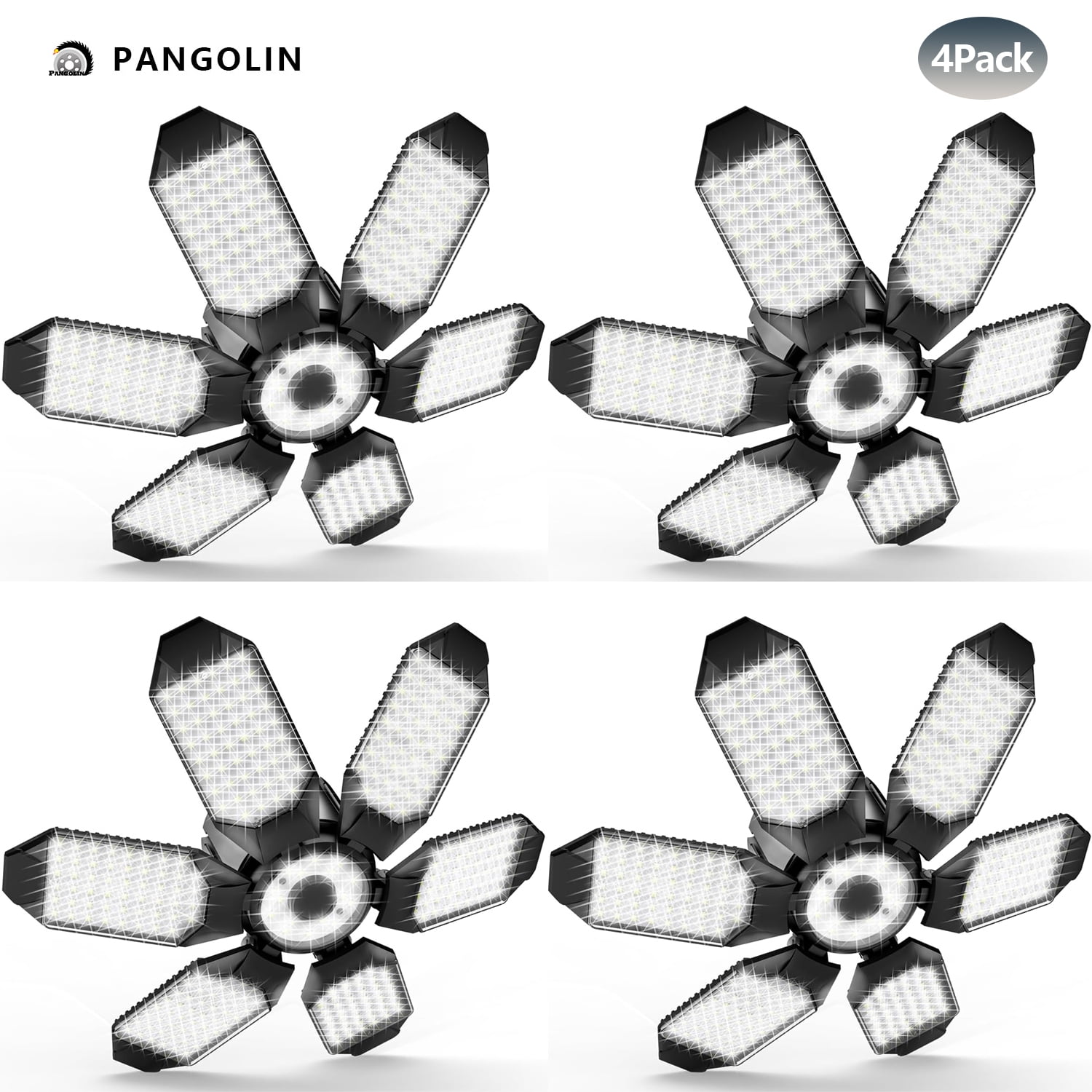 PANGOLIN 4 Pack LED Garage Lights, Super Bright 64000LM 160W LED Garage ...