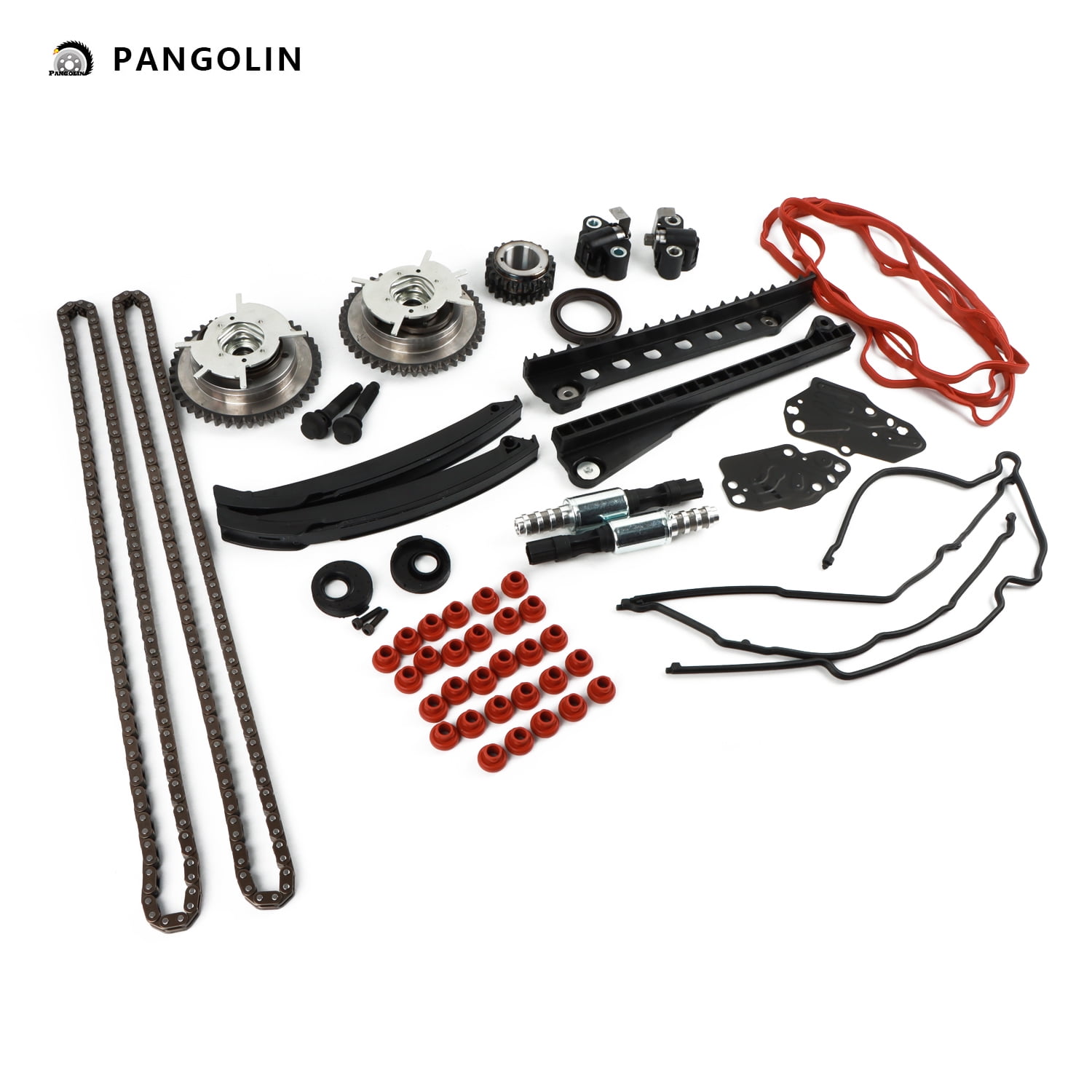 PANGOLIN Engine Timing Chain Kit with Cam Phasers VVT Valves Fit for ...