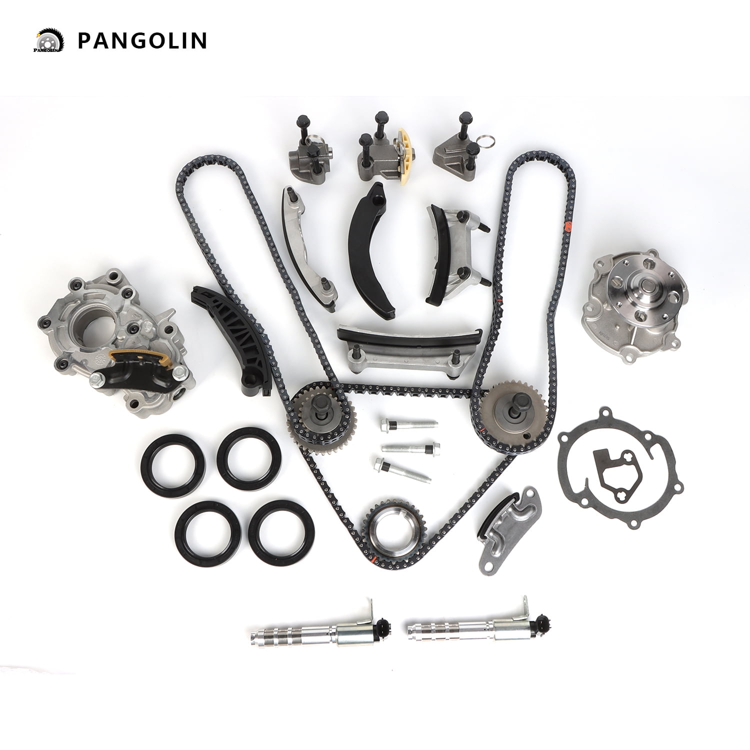 PANGOLIN Engine Timing Chain Kit with Oil Pump Water Pump Solenoid Fit ...