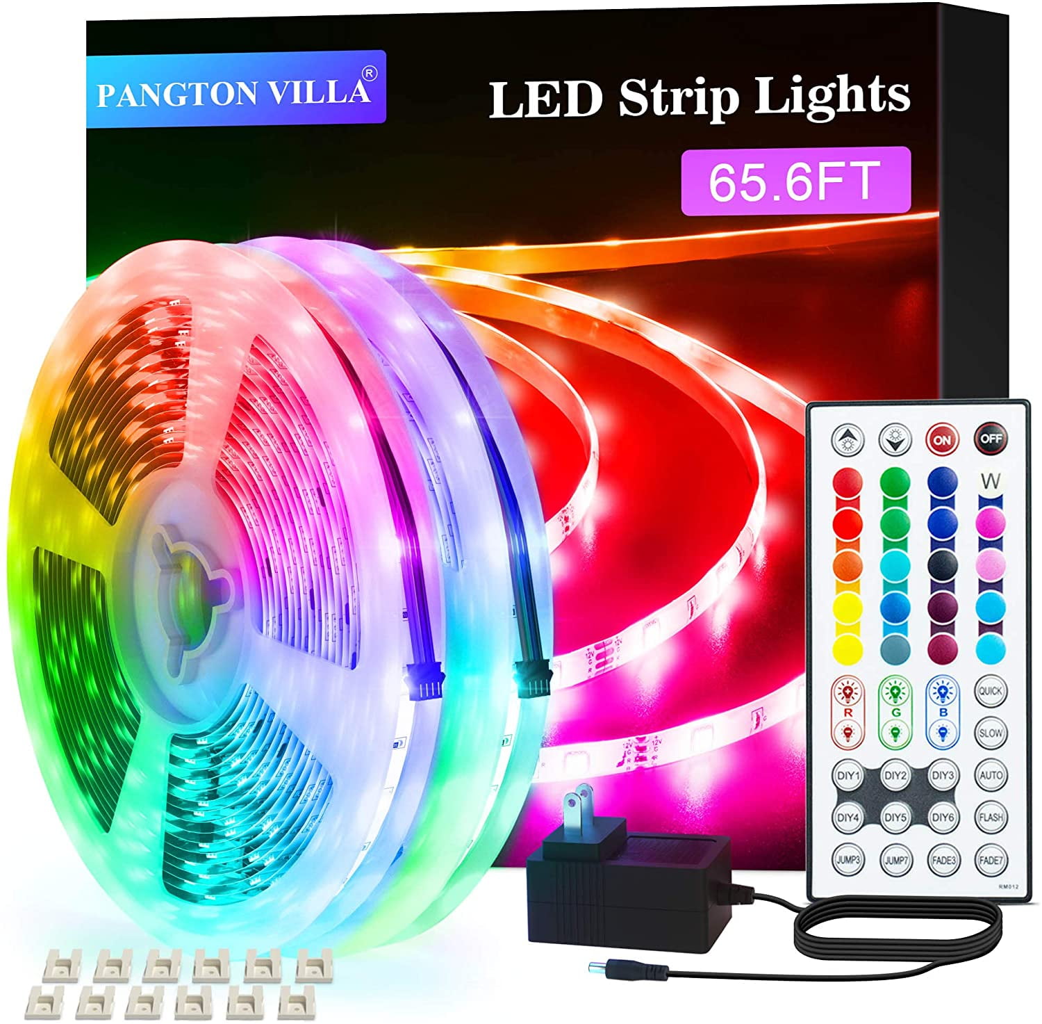 PANGTON VILLA Led Strip Lights 65.6 ft for Bedroom, Led Light for Room ...