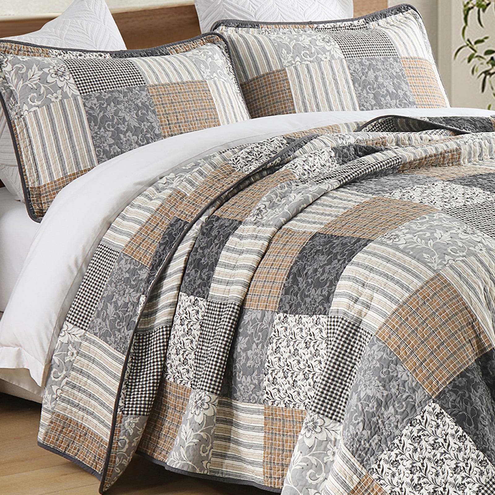 PANGUSHAN 100% Cotton Quilt King Size, King Quilt Bedding Set Quilted ...