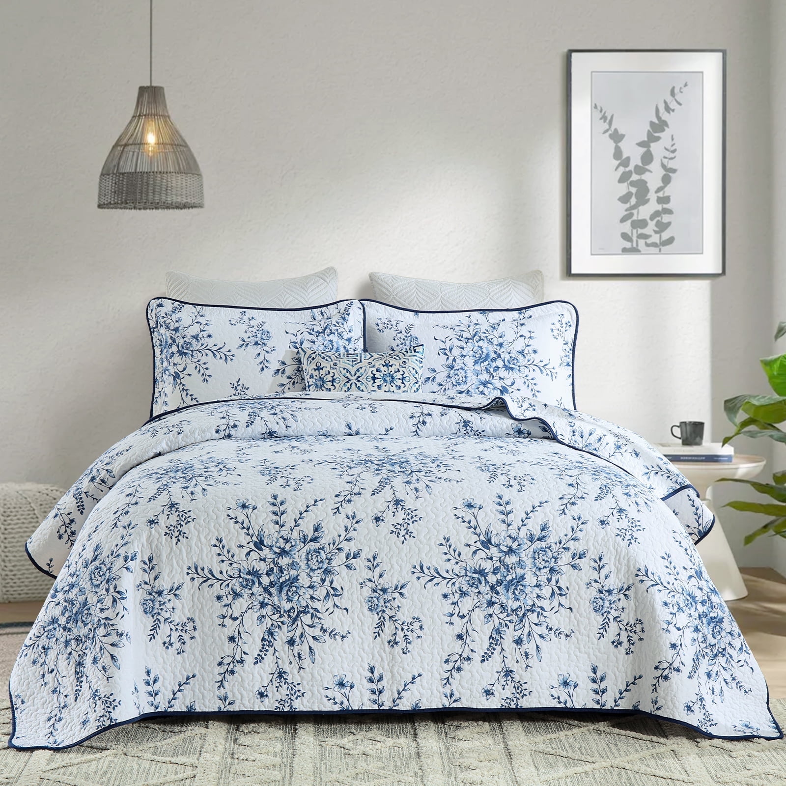 PANGUSHAN 100% Cotton Quilt Queen Size, Queen Quilt Bedding Set Quilted ...