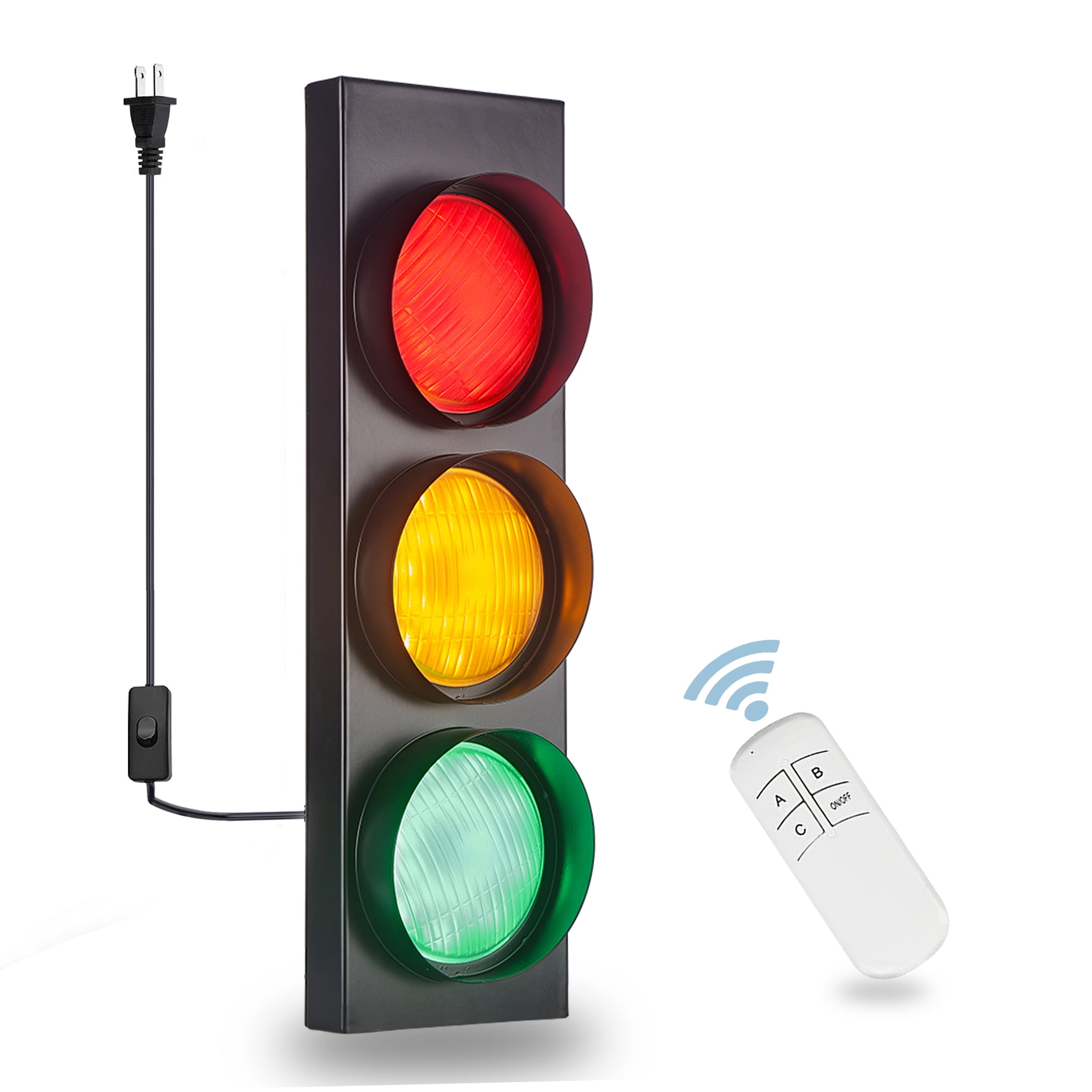 PANLAVIE Indoor Retro LED Traffic Light with Remote for Home, Office ...