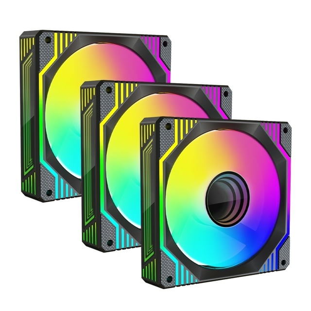 PANO-MOUNTS 120mm Black Infinity Mirror ARGB Fans 5V 3Pin Addressable ...