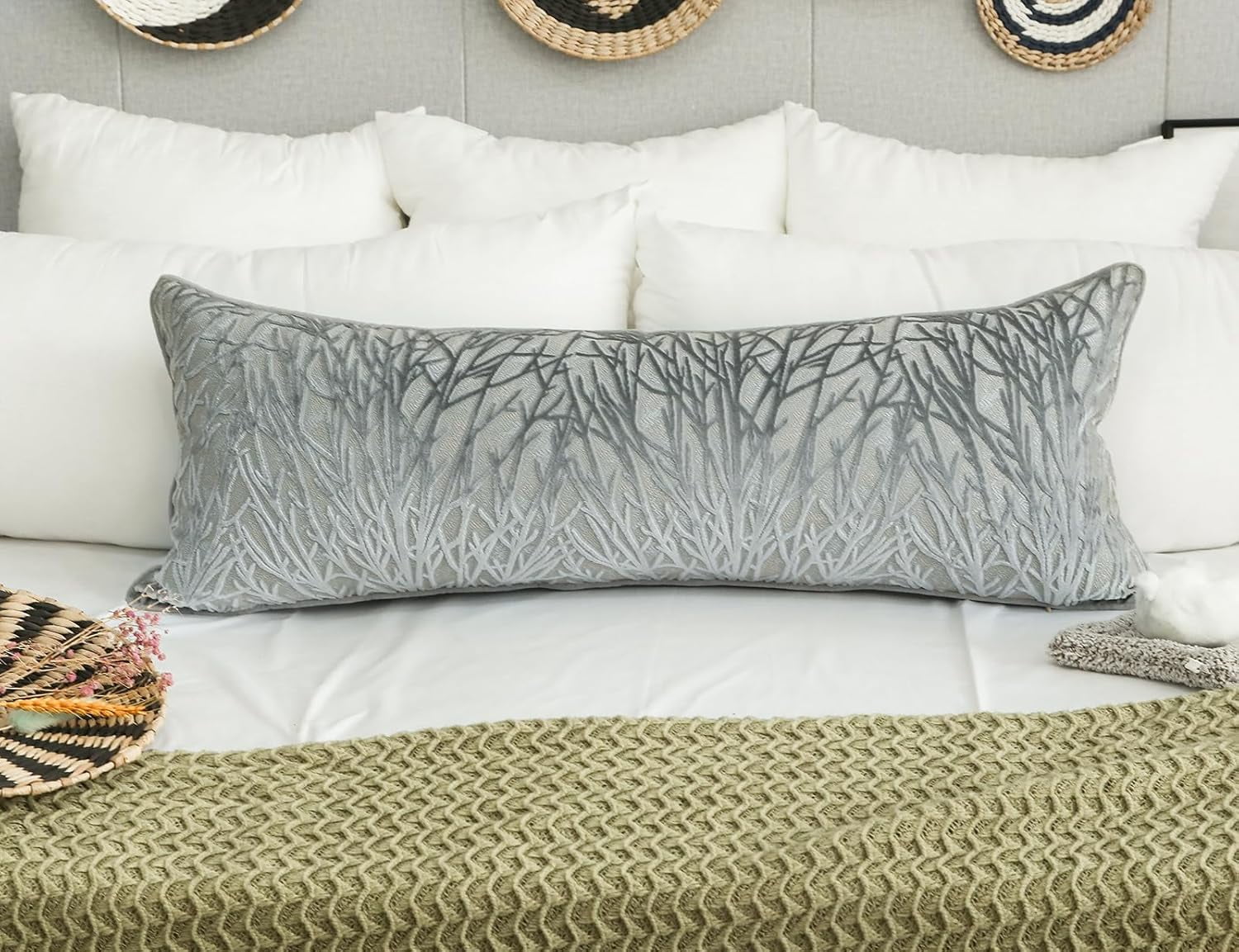 PANOD Decorative Modern Extra Long Pillow Cover 14 x 36, Boho Long ...