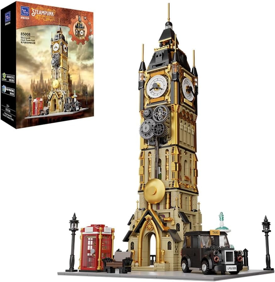PANTASY Architecture Big Ben Building Set Steampunk Clock Tower Construction Kit Famous ...