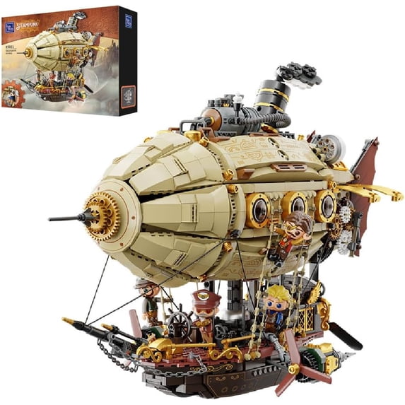 PANTASY Steampunk Airship Model Kit, Dual-Layer Zeppelin with Gears ...