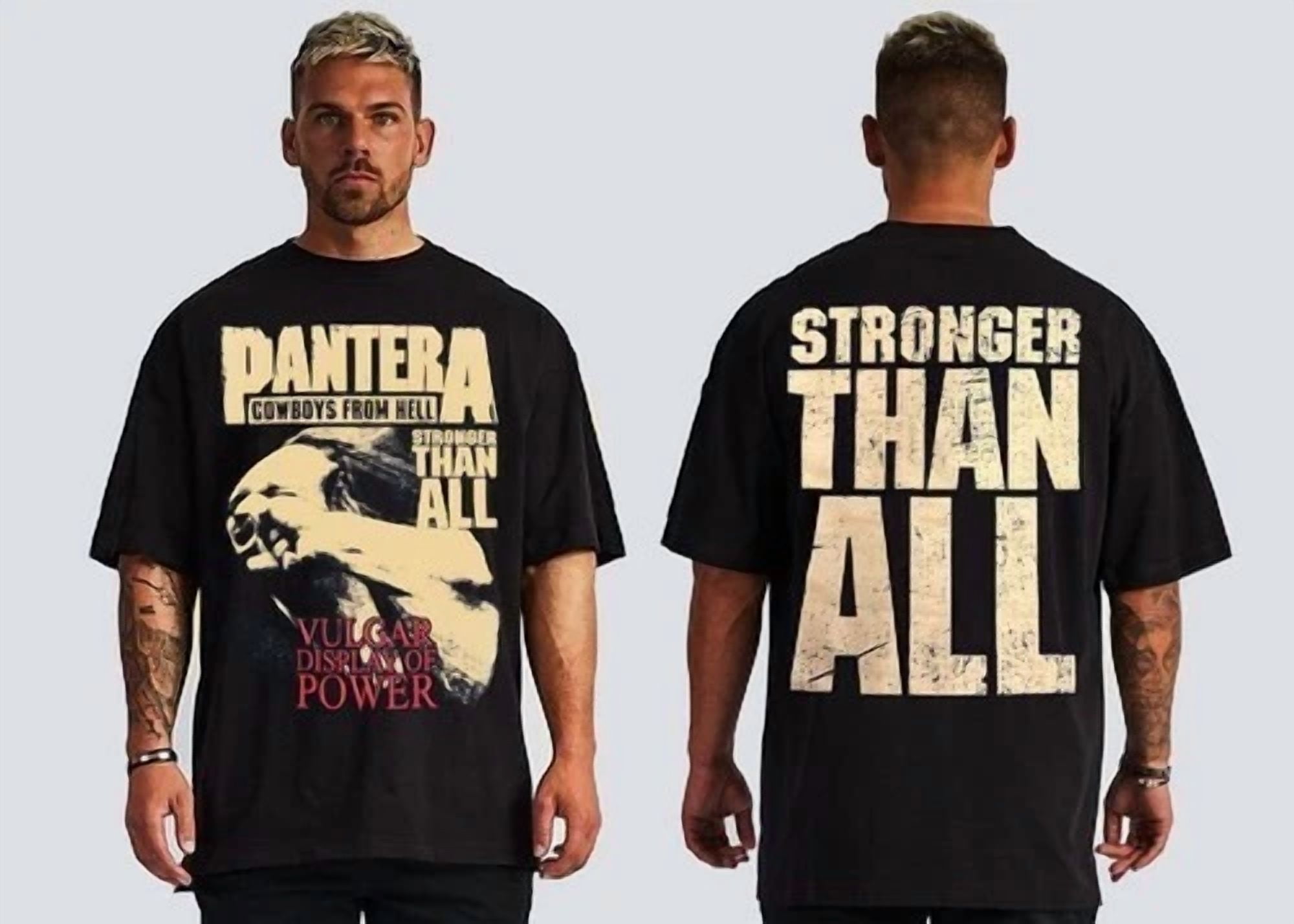 PANTERA STONGER THAN ALL GROOVE METAL BLACK T SHIRT - Walmart.com
