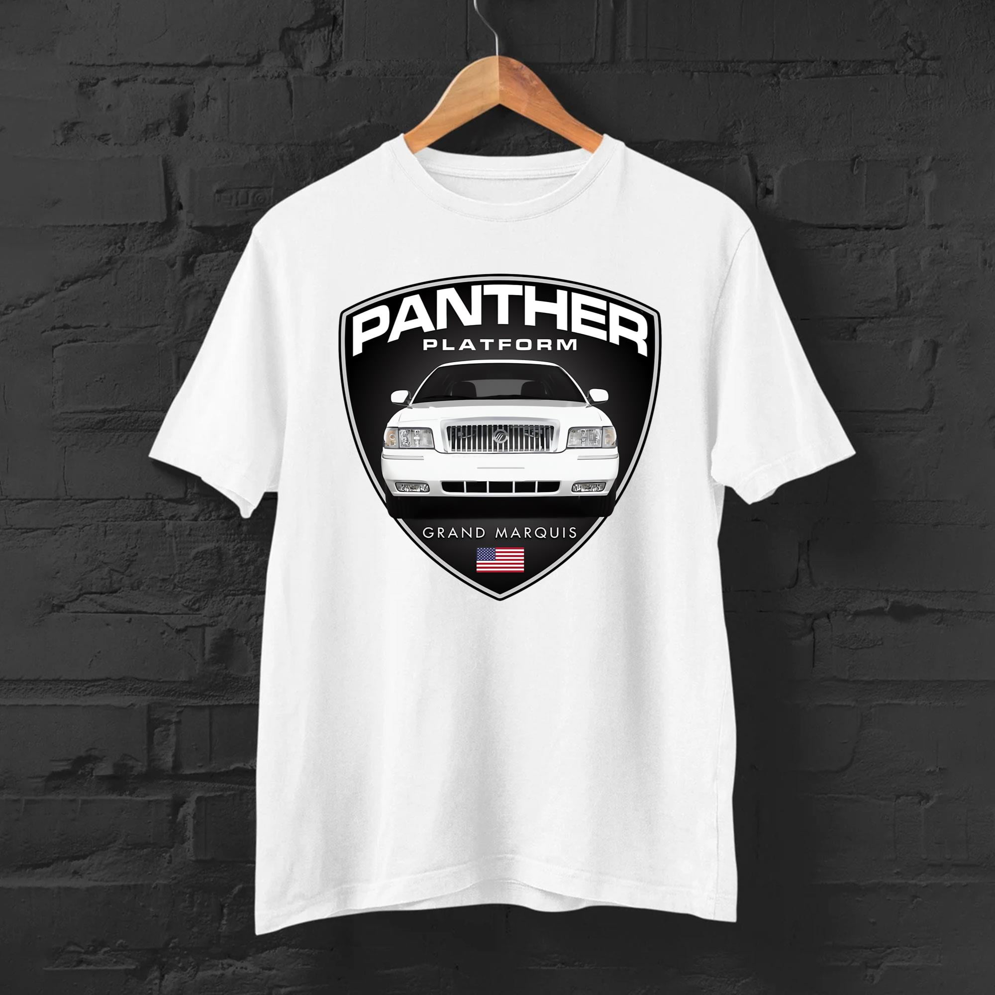 PANTHER PLATFORM - GRAND MARQUIS WHITE CAR T-SHIRT-TH33370 - Walmart.com