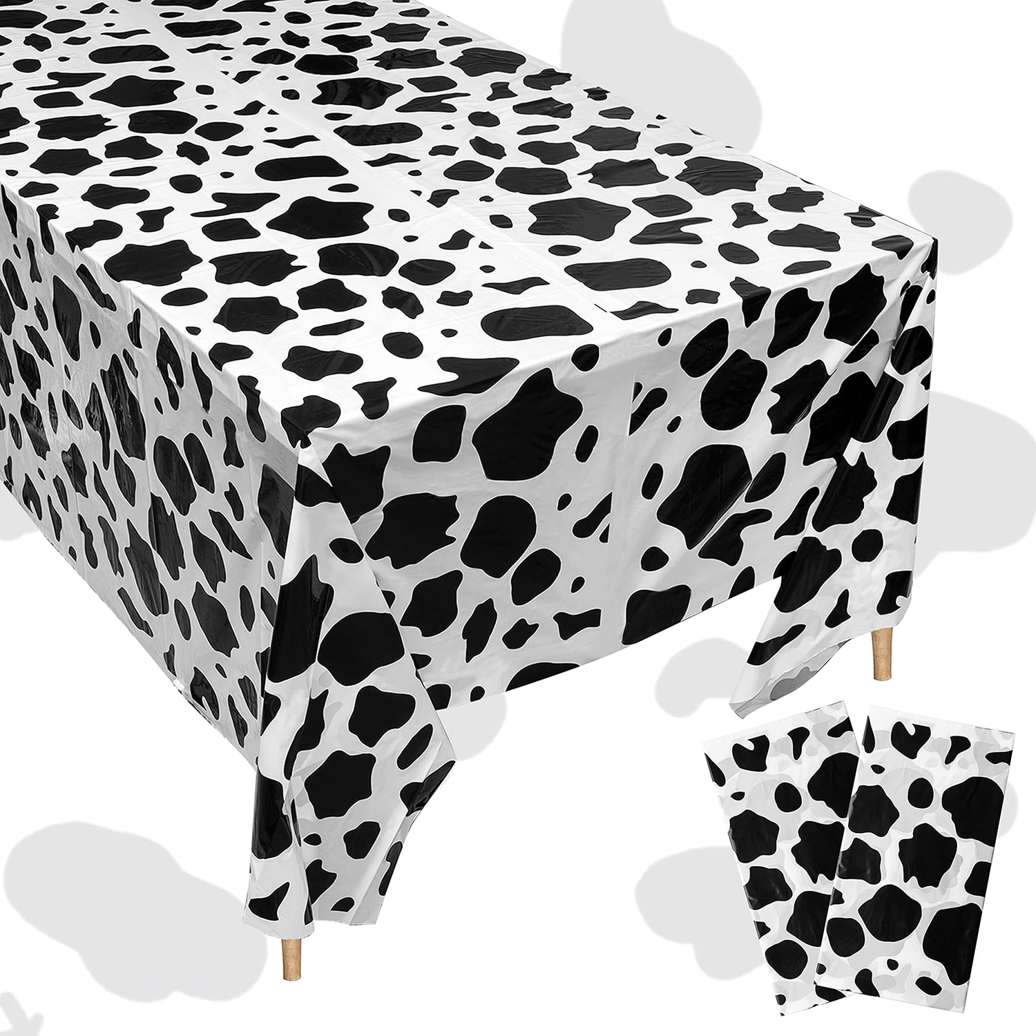 PANTIDE 3Pcs Cow Print Table Cover Plastic Tablecloths Disposable ...