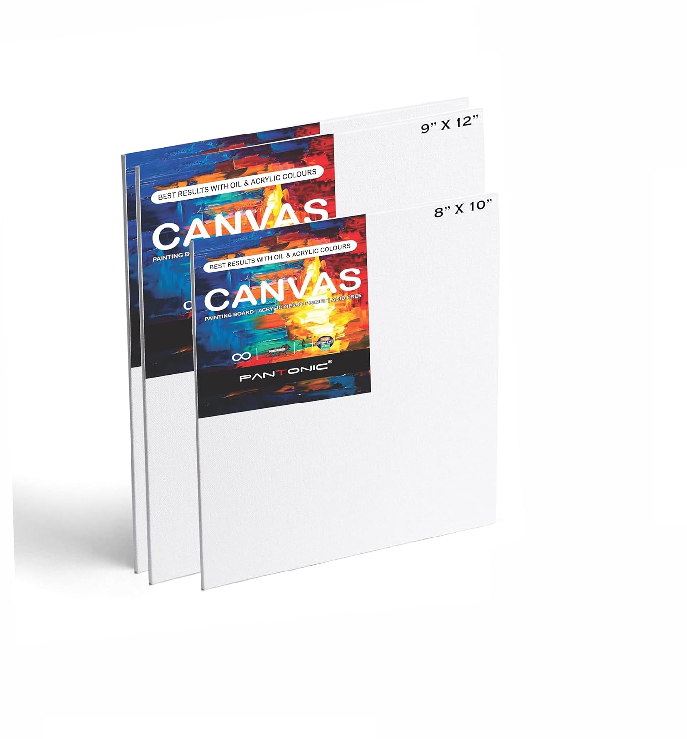 PANTONIC 3 Pieces 8 x 10 9 x 12 Inch Medium Size Canvas Boards for ...