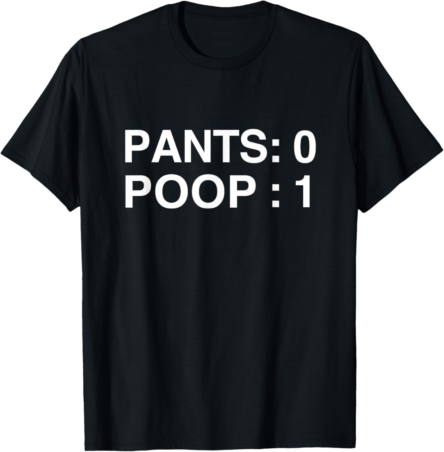 PANTS: 0 POOP: 1 Funny Poopy Toilet Humor Adult Humor Meme T-Shirt ...