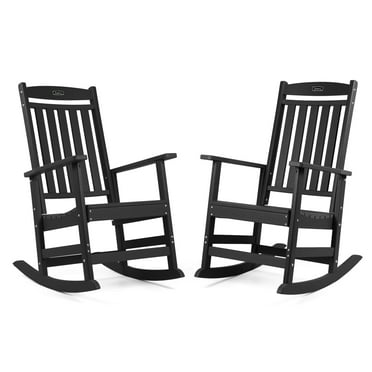 F O O W I N Set of 2 Patio Resin Balcony Rocking Chairs, All-Weather ...