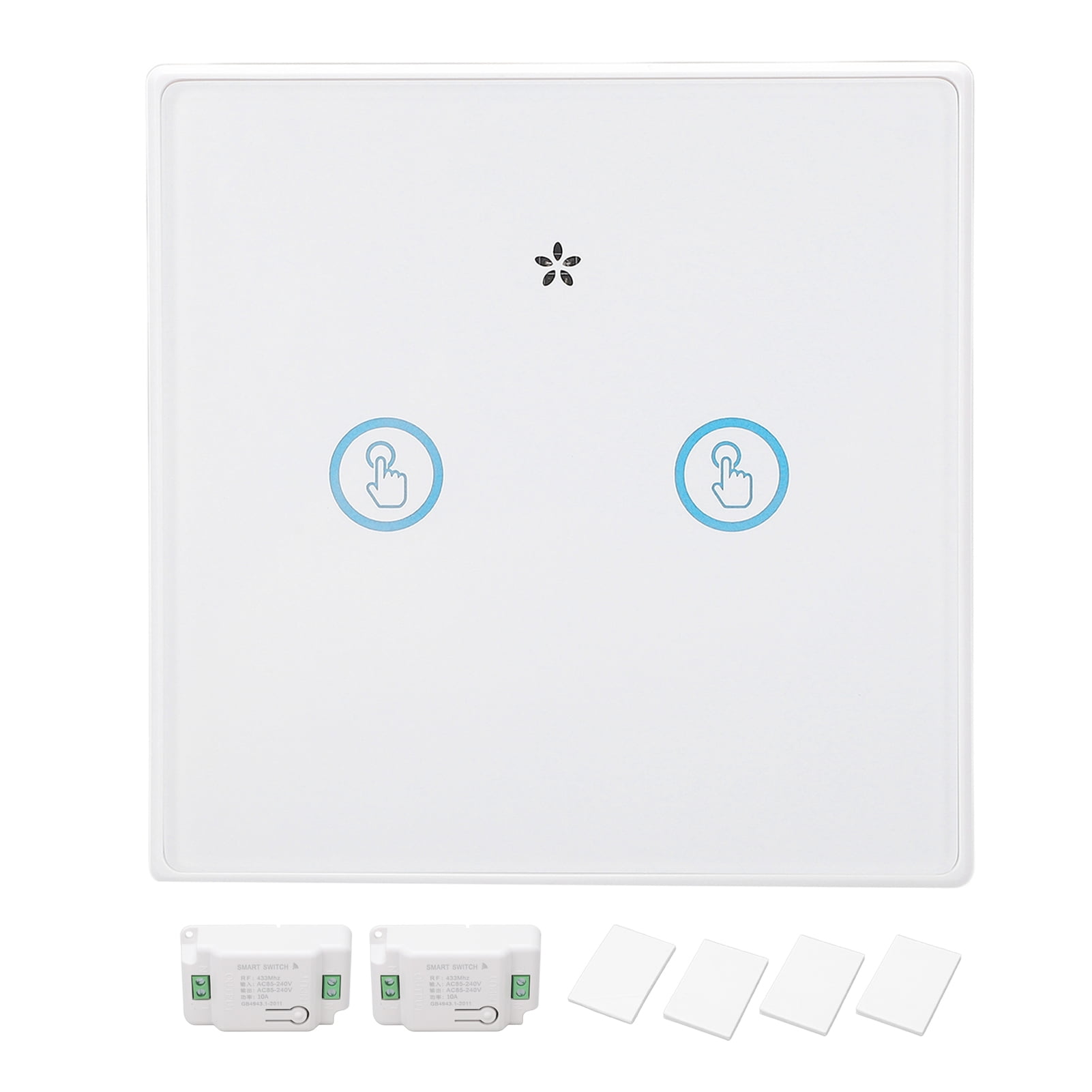 PAOMIAN Wireless Light Switch Tempered Glass Panel Smart Touch Wall ...