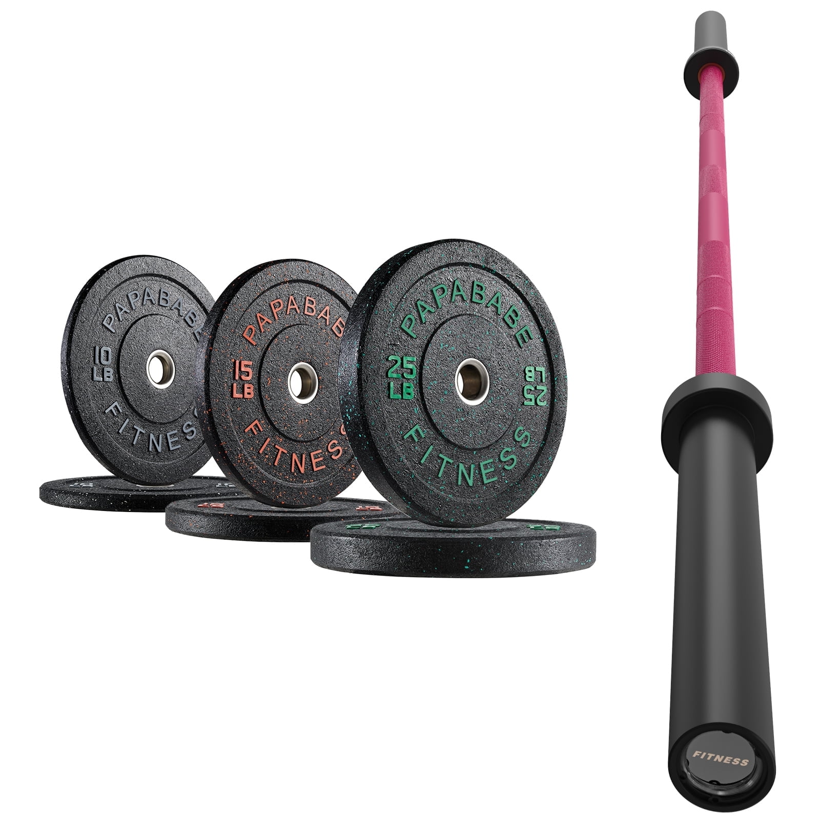 PAPABABE 7-Foot Pink Olympic Barbell 1000LB Weight Capacity with High ...
