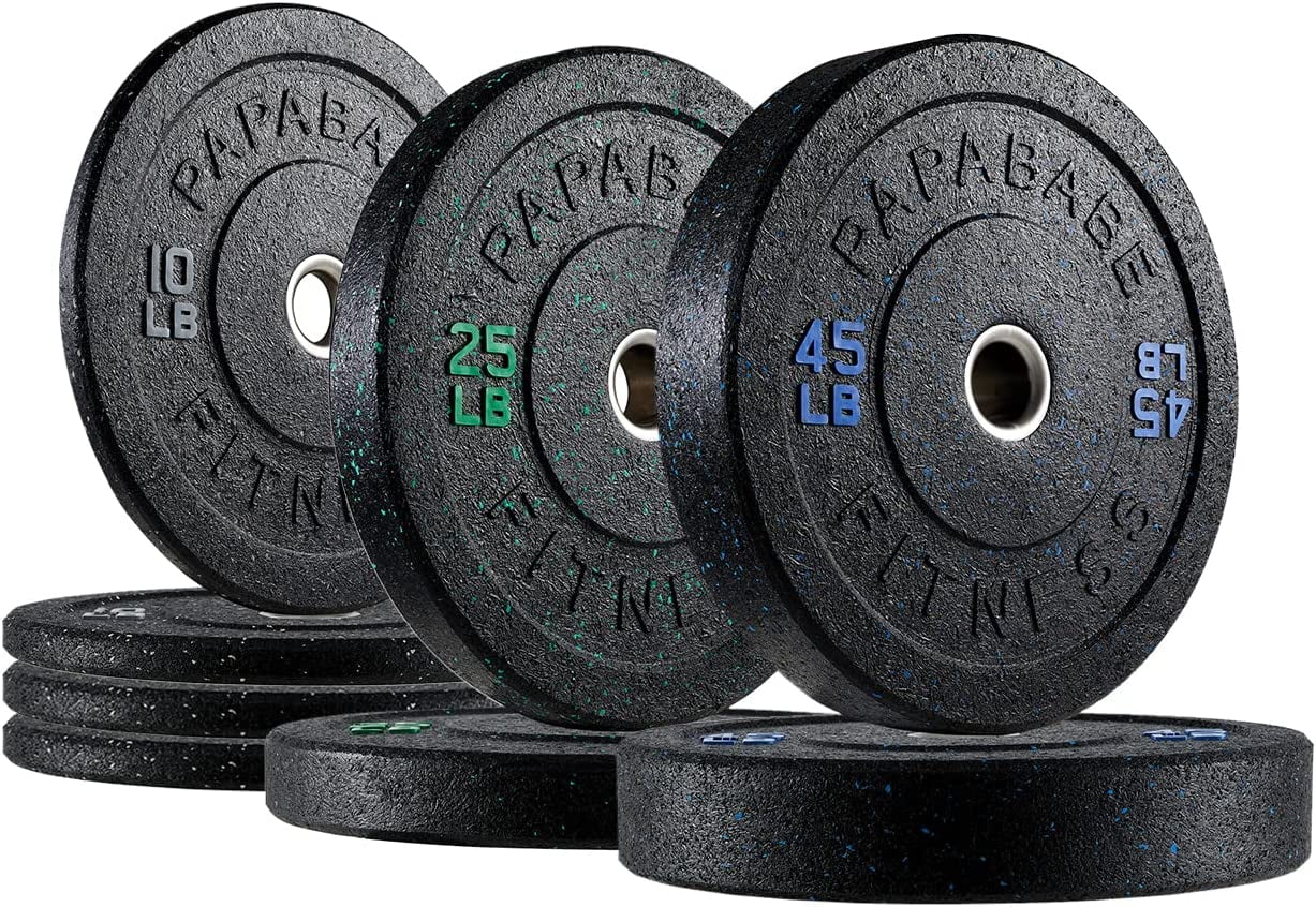 PAPABABE Crumb Rubber Bumper Plates (180lb set) - Walmart.com