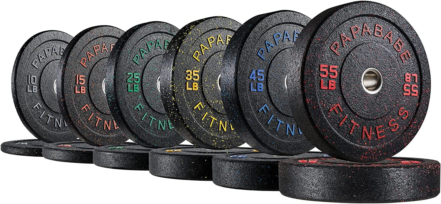 Papababe Hi-Bounce Crumb Rubber Weight Plates Set, 370 lb - Walmart.com