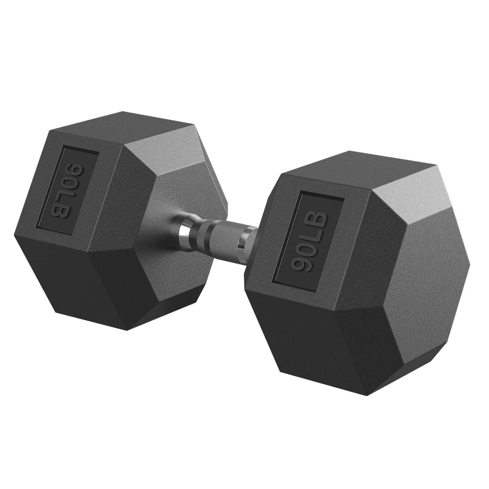 PAPABABE HEX Dumbbell 90 lb, Rubber Encased Home Gym Dumbbells ...