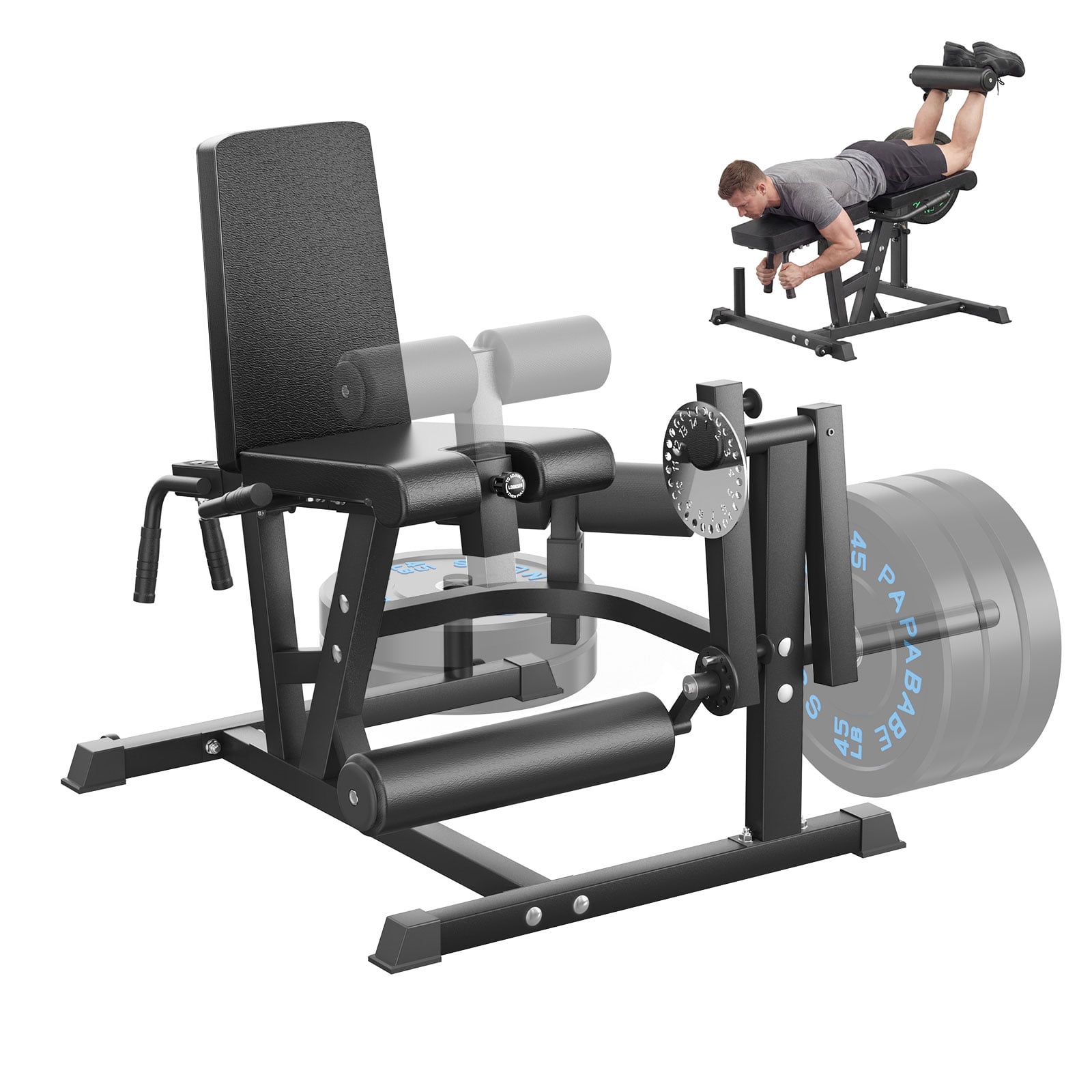 PAPABABE Leg Extension and Curl Machine, Adjustable Leg Exercise ...