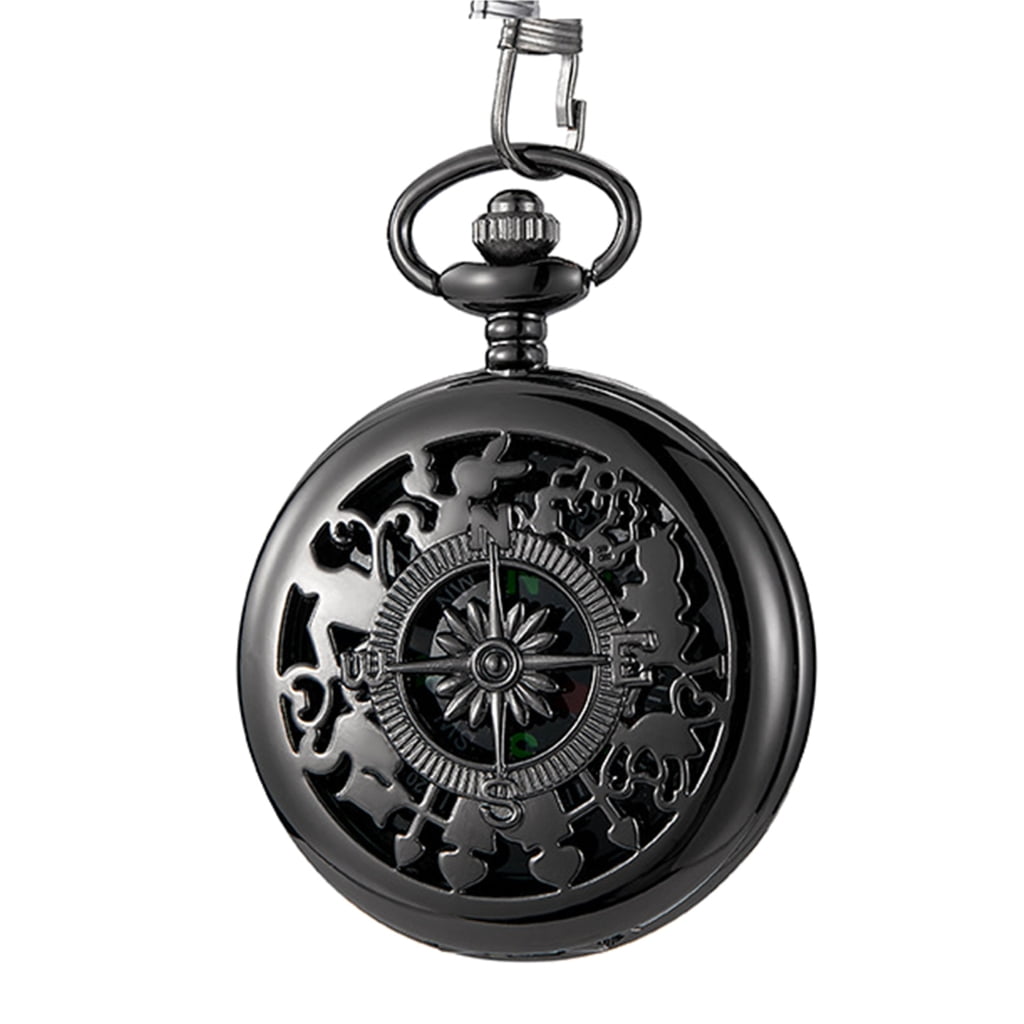 Papada Survival Pocket Watch Compass For Backpacking Hiking With Chain