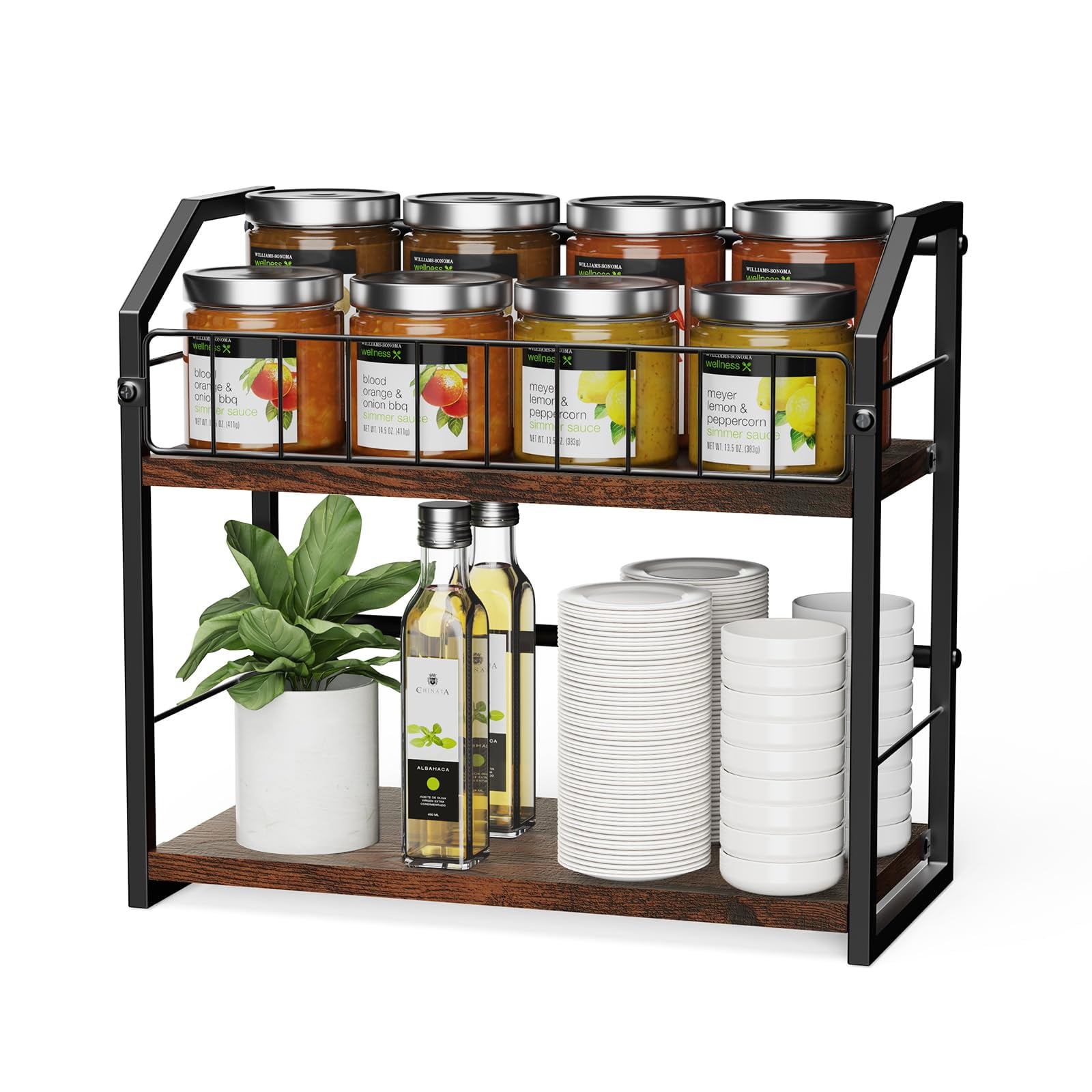 PAPAGIFTREE Kitchen Counter Organizer, 2-Tier Kitchen Countertop ...