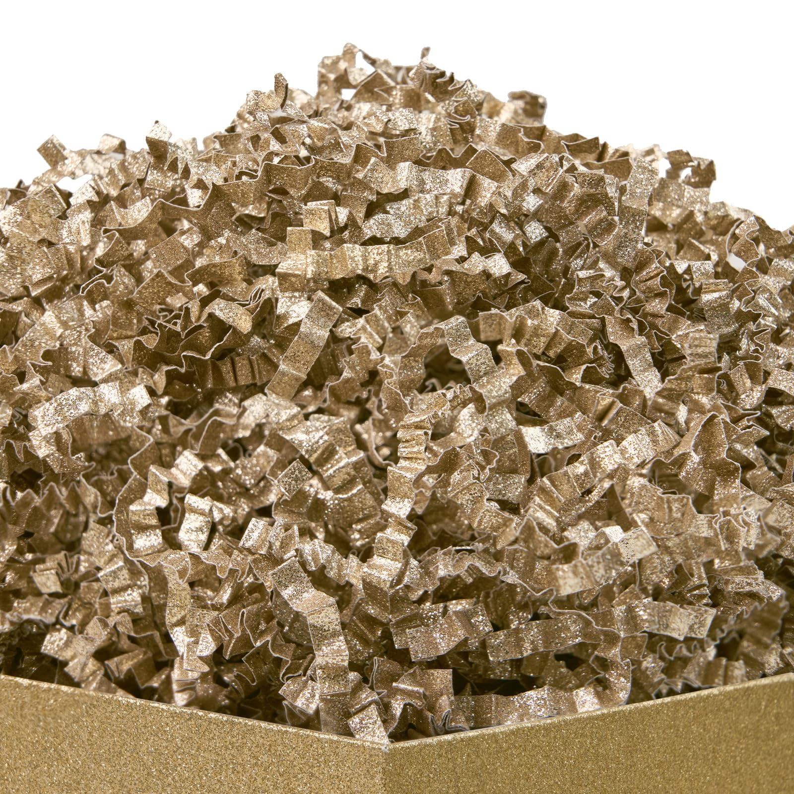 PAPER FAIR 1/2 LB Champagne Gold Glitter Easter Grass Crinkle Cut Paper ...