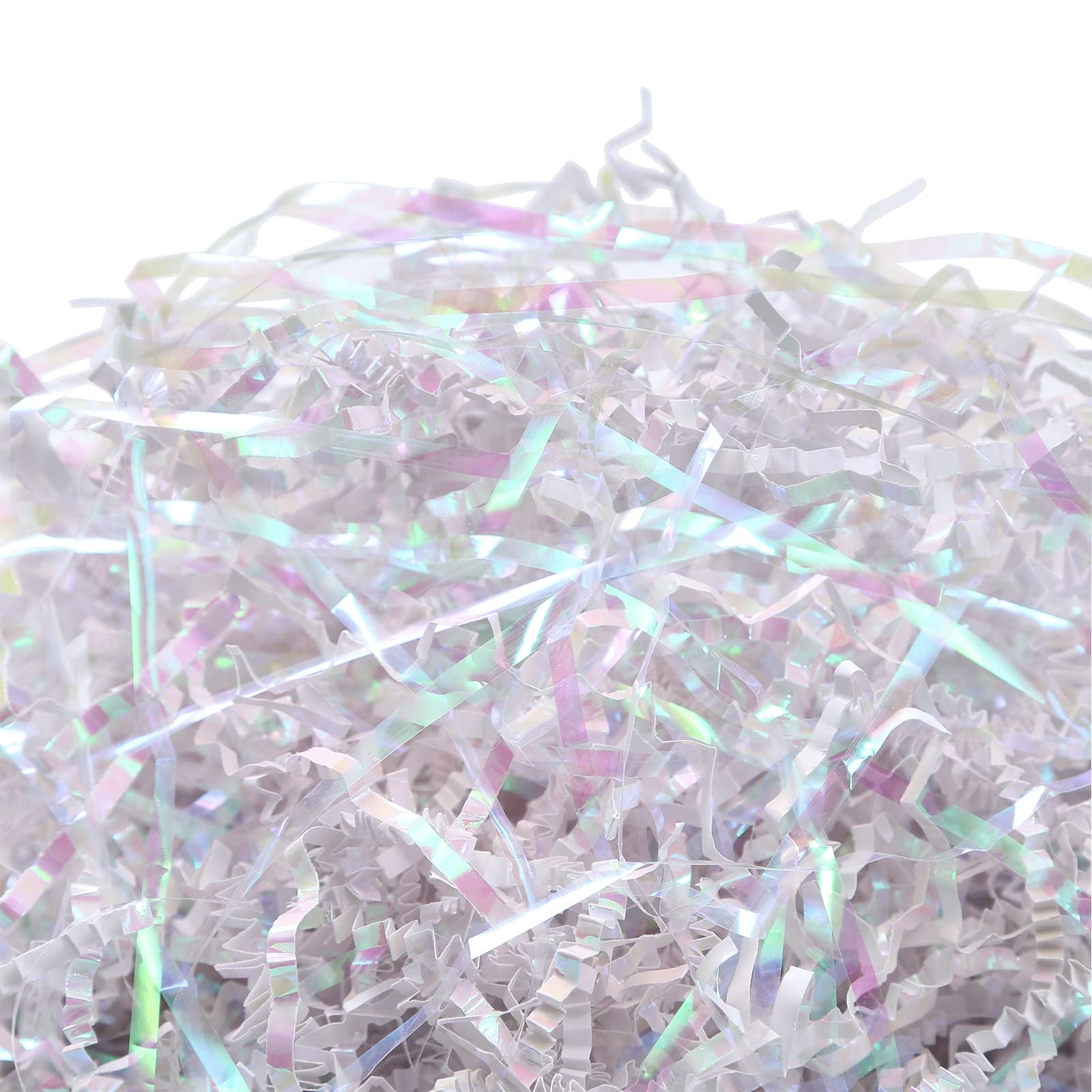 PAPER FAIR 1 LB Iridescent Diamond White Easter Grass Crinkle Cut Paper ...