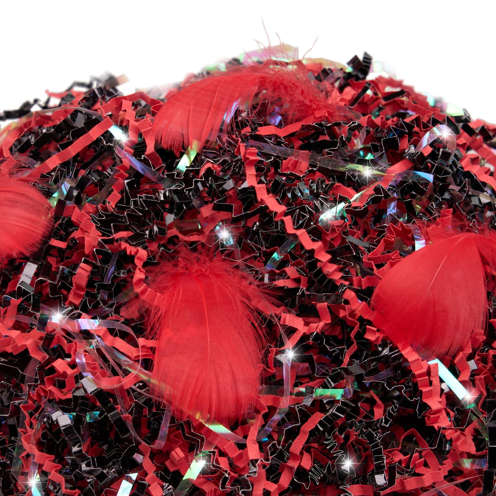 PAPER FAIR 1 LB Valentine's Day Crinkle Cut Paper with Red Feather ...