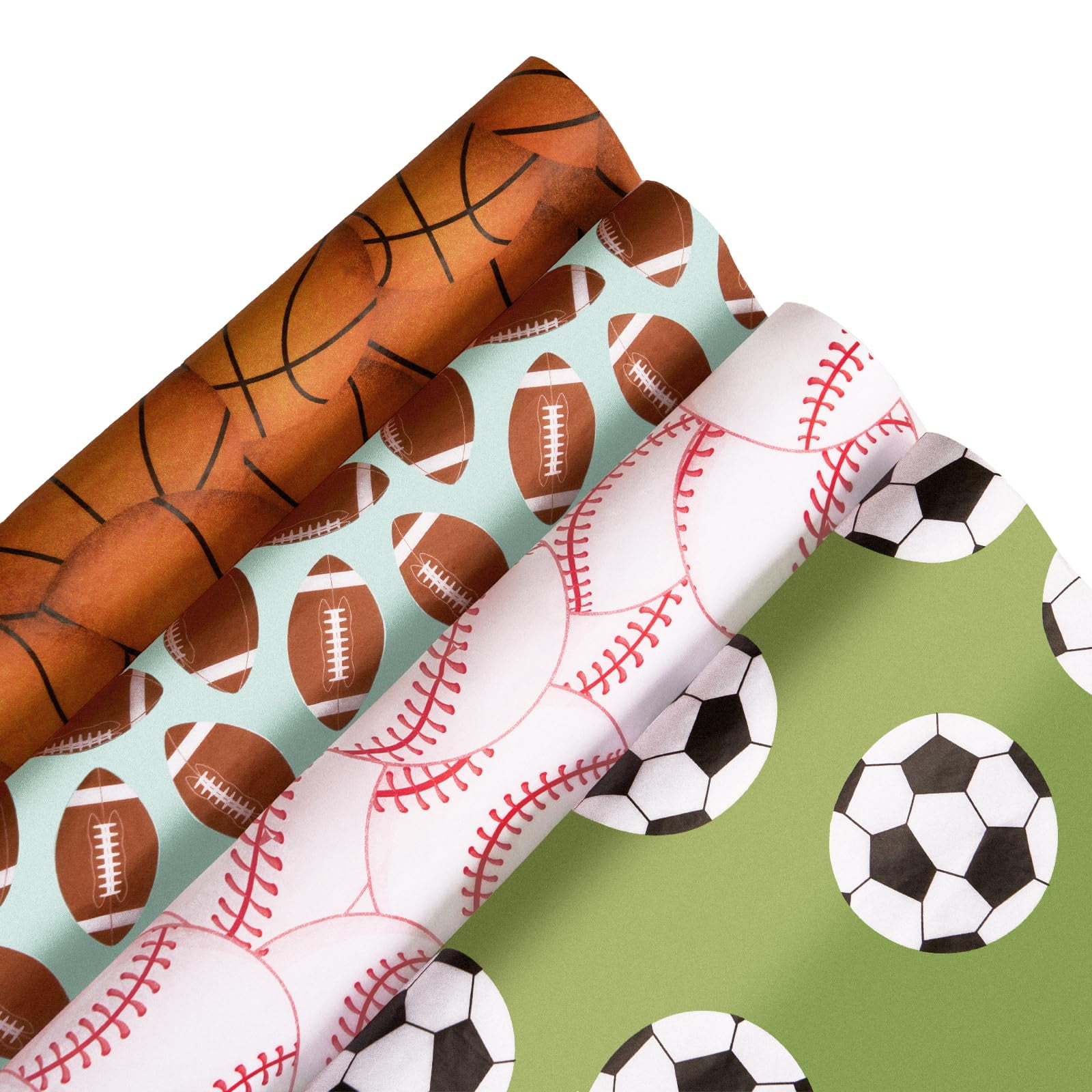 PAPER FAIR 100 Sheet MMF7 Sports Ball Pattern Tissue 14 x 20in Football ...