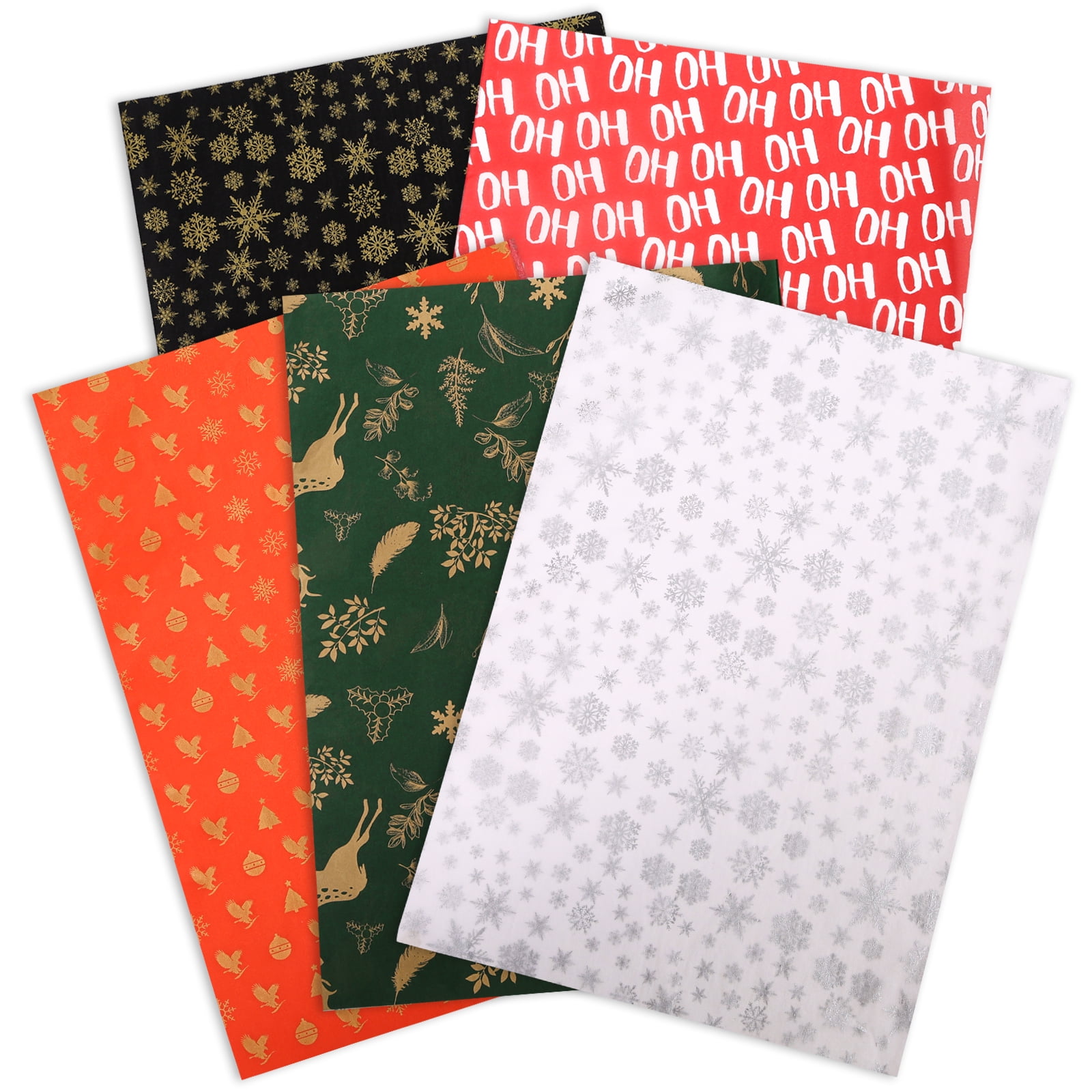 PAPER FAIR 100 Sheets Christmas Tissue Paper Red Green Wrapping Paper ...