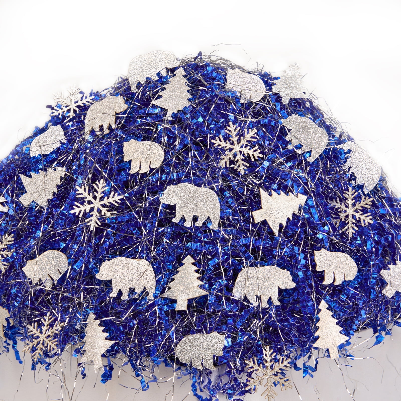 PAPER FAIR 1LB Christmas Metallic Deep Blue Crinkle Cut Paper Shred ...