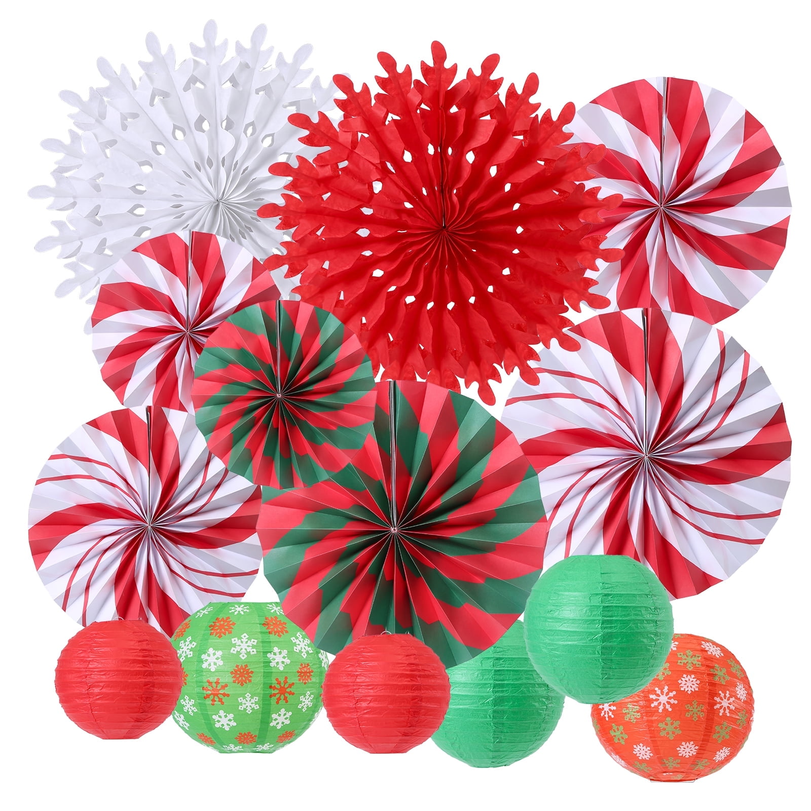 PAPER FAIR Christmas Decorations Outdoor Indoor Paper Lantern, Christmas Candy Honeycomb Balls ...