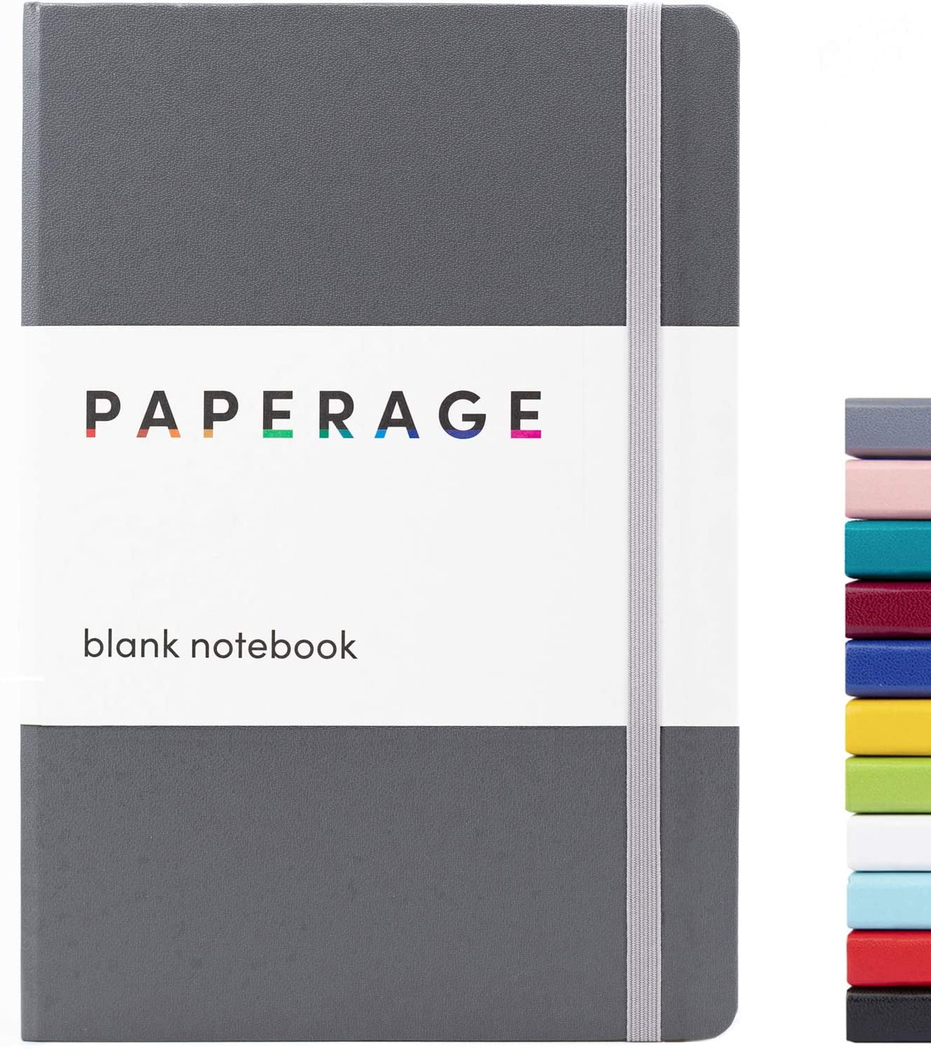 PAPERAGE Blank Journal Notebook, (Dark Grey), 160 Pages, Hardcover, 5.7 ...