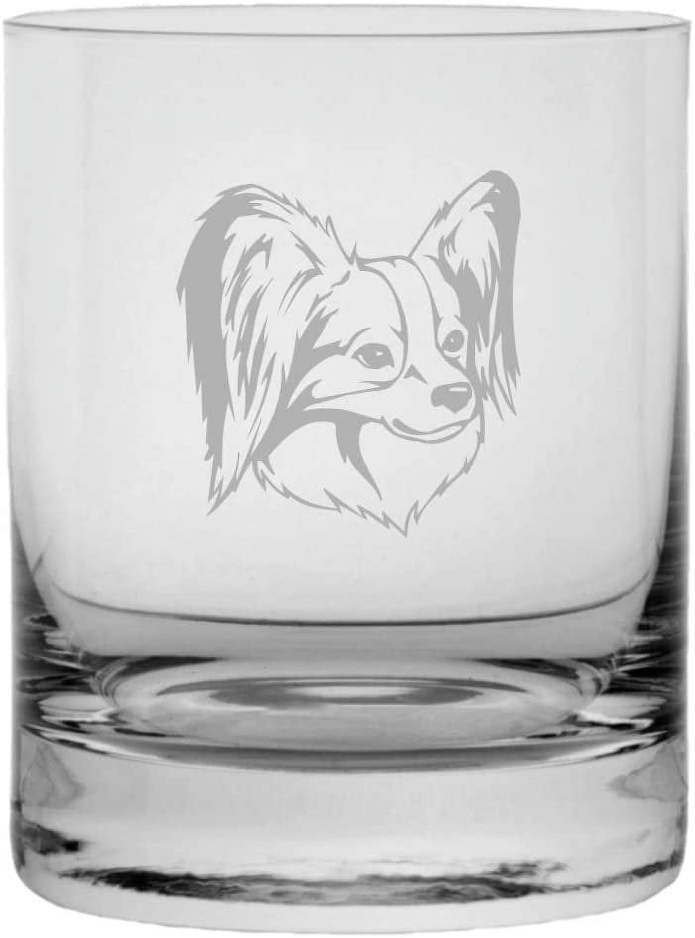 PAPILLON Dog Themed Etched 10.25oz Crystal Rocks Whisky Glass - Walmart.com