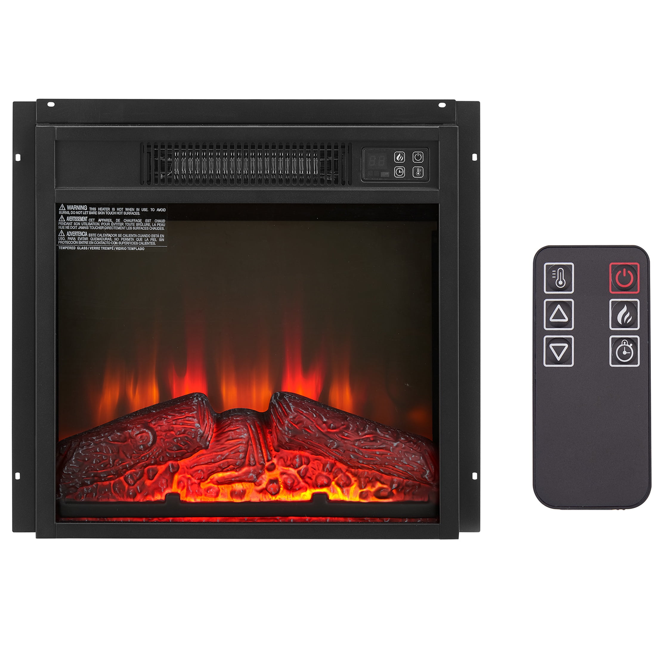 PAPROOS 18 Inch Electric Fireplace Insert, Recessed Wall Mounted ...