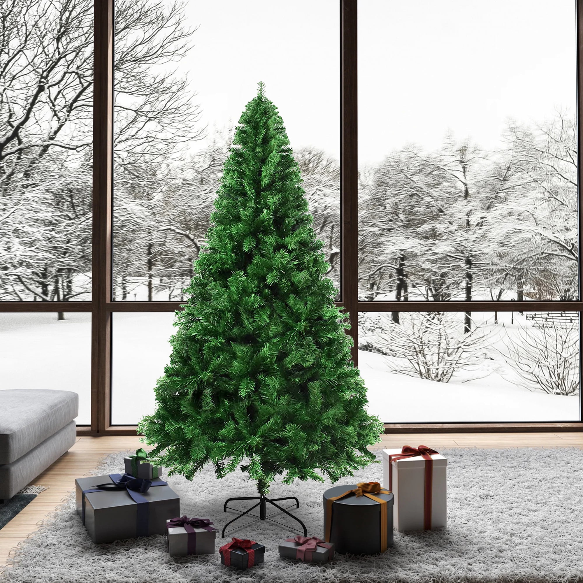 BTMWAY 5.5FT Green Artificial Christmas Tree with 850 Tips and Sturdy ...