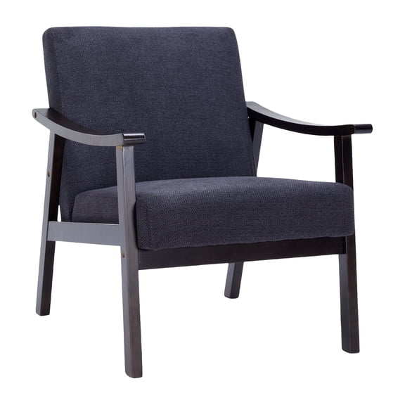 Mid-Century Modern Accent Chair Set of 2, Plush Linen Fabric with ...